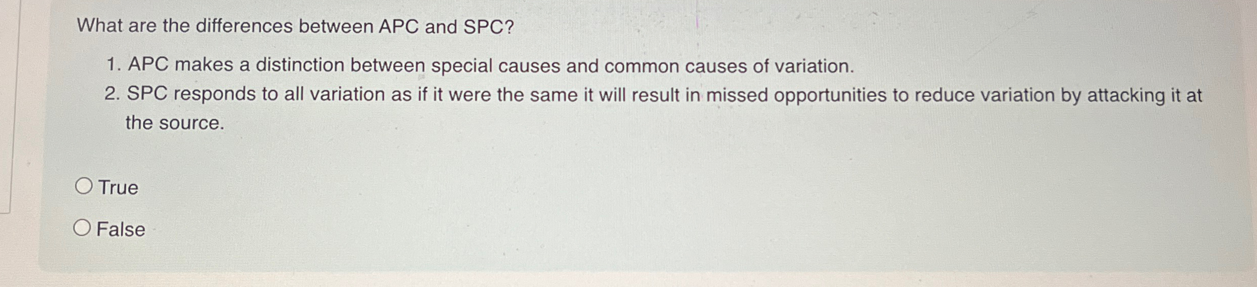 Solved What are the differences between APC and SPC?APC | Chegg.com
