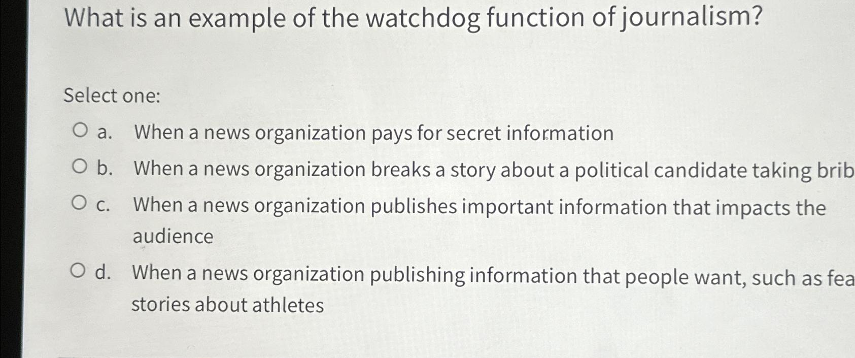 Solved What is an example of the watchdog function of | Chegg.com