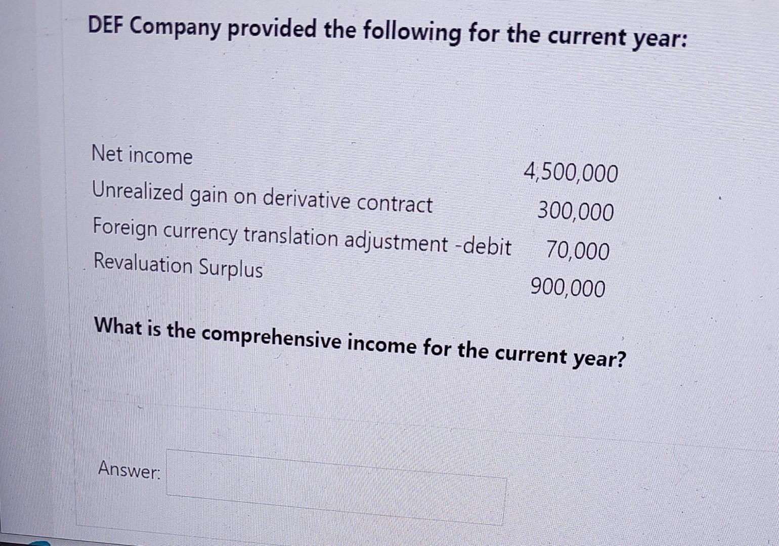 Solved DEF Company provided the following for the current | Chegg.com