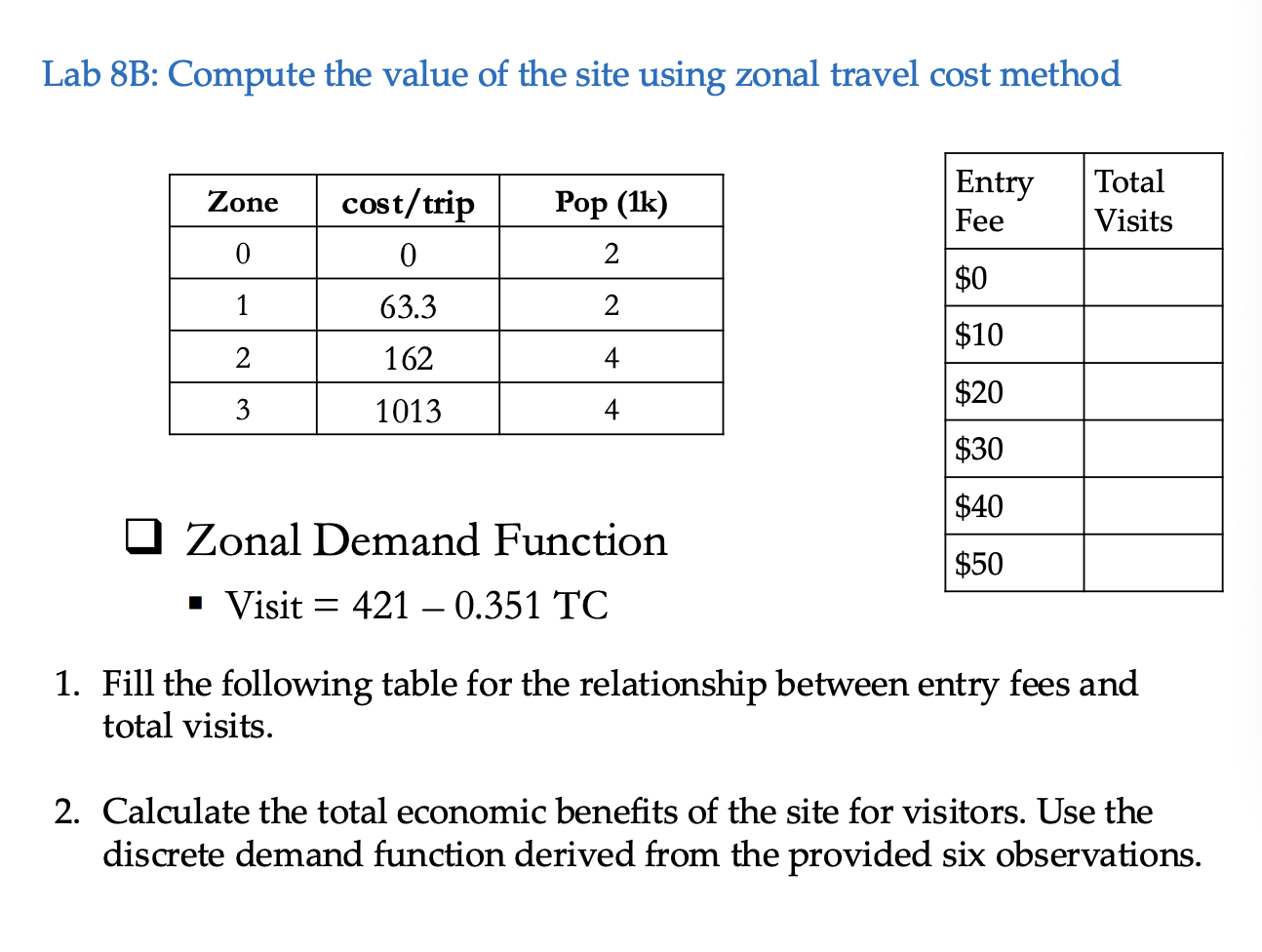 Solved Lab 8B: Compute the value of the site using zonal | Chegg.com