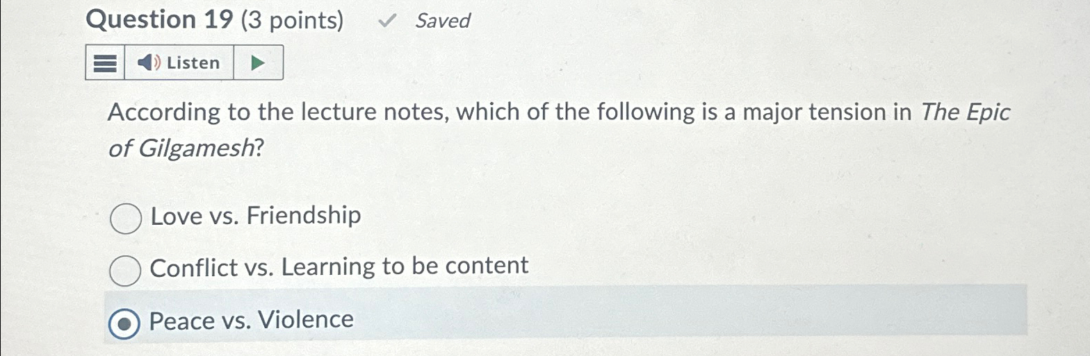 Solved Question 19 (3 ﻿points) ﻿SavedListenAccording to the | Chegg.com