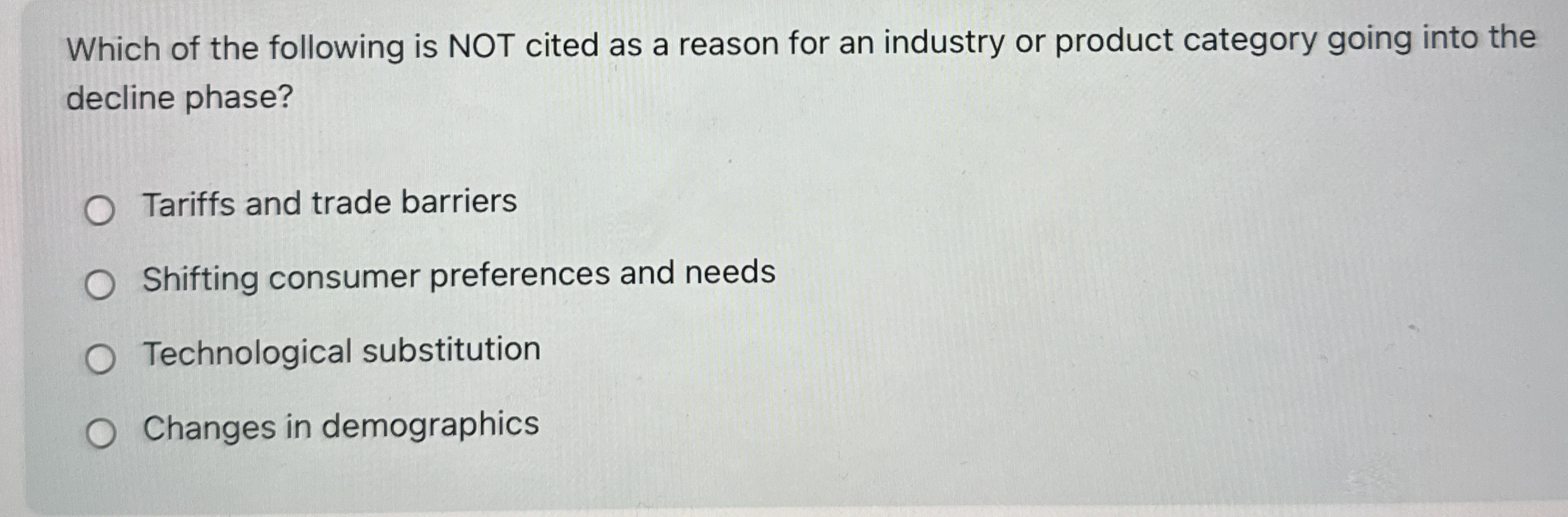 Solved Which of the following is NOT cited as a reason for | Chegg.com