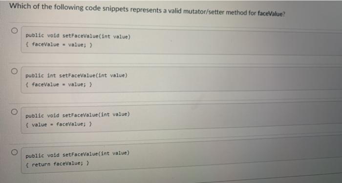 Solved Which of the following code snippets represents a | Chegg.com