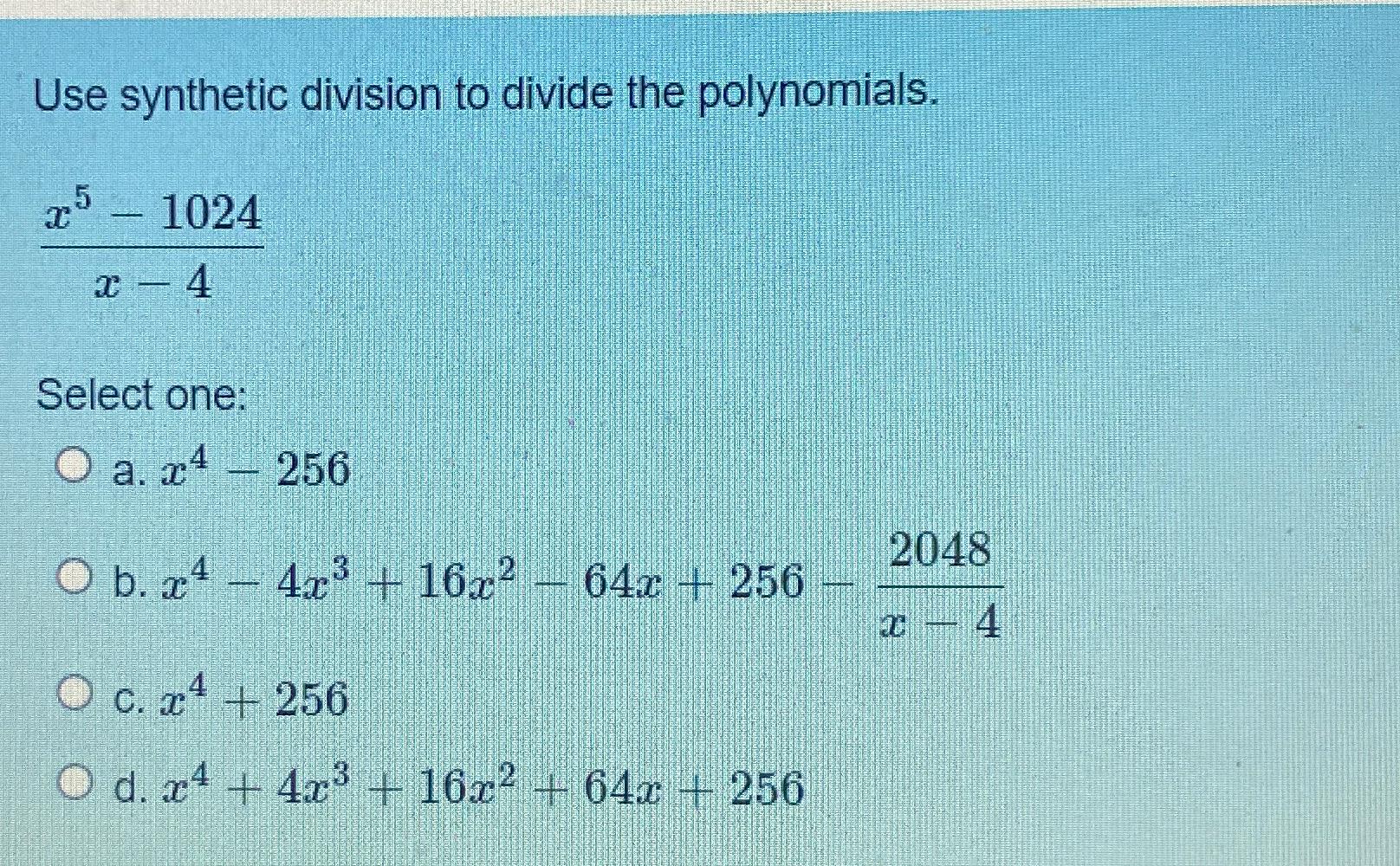 Solved Use synthetic division to divide the | Chegg.com