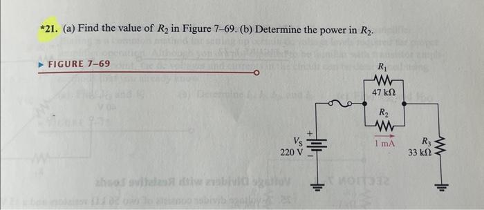 Solved 21. (a) Find the value of R2 in Figure 7-69. (b) | Chegg.com