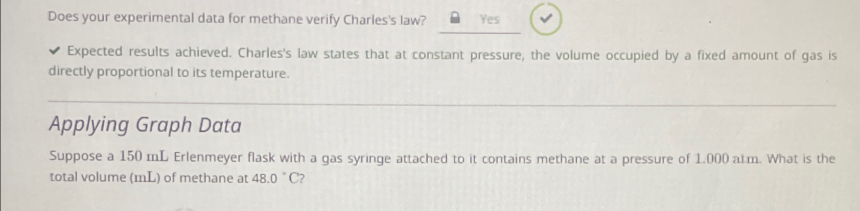 Does your experimental data for methane verify | Chegg.com