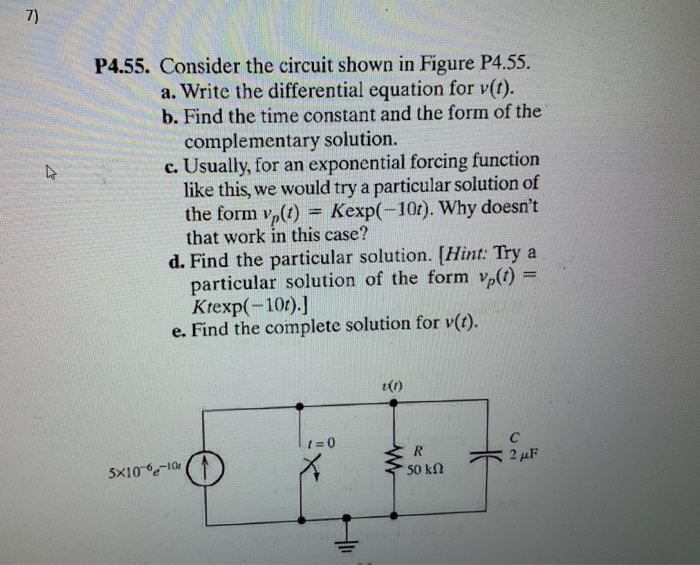 Solved P4.55. Consider the circuit shown in Figure P4.55. a. | Chegg.com