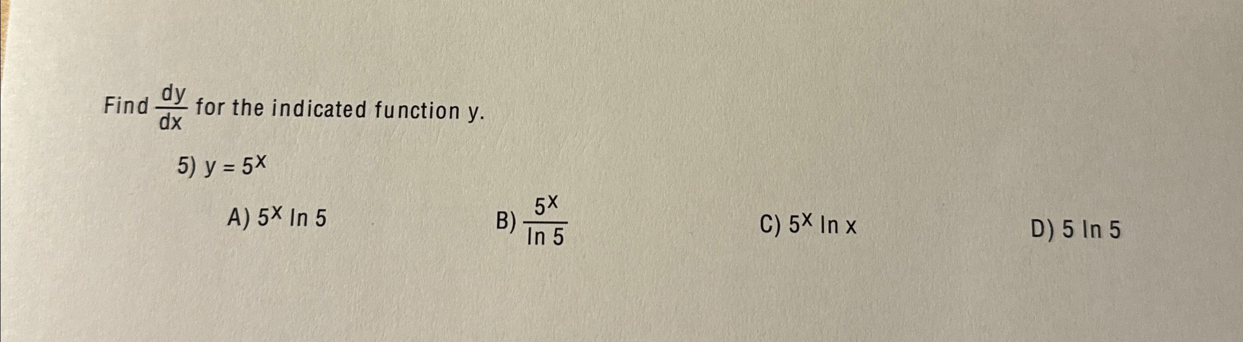 Solved Find dydx ﻿for the indicated function | Chegg.com