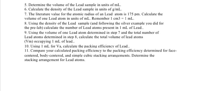 Solved Determining the stacking Arrangement of Metal Atoms. | Chegg.com