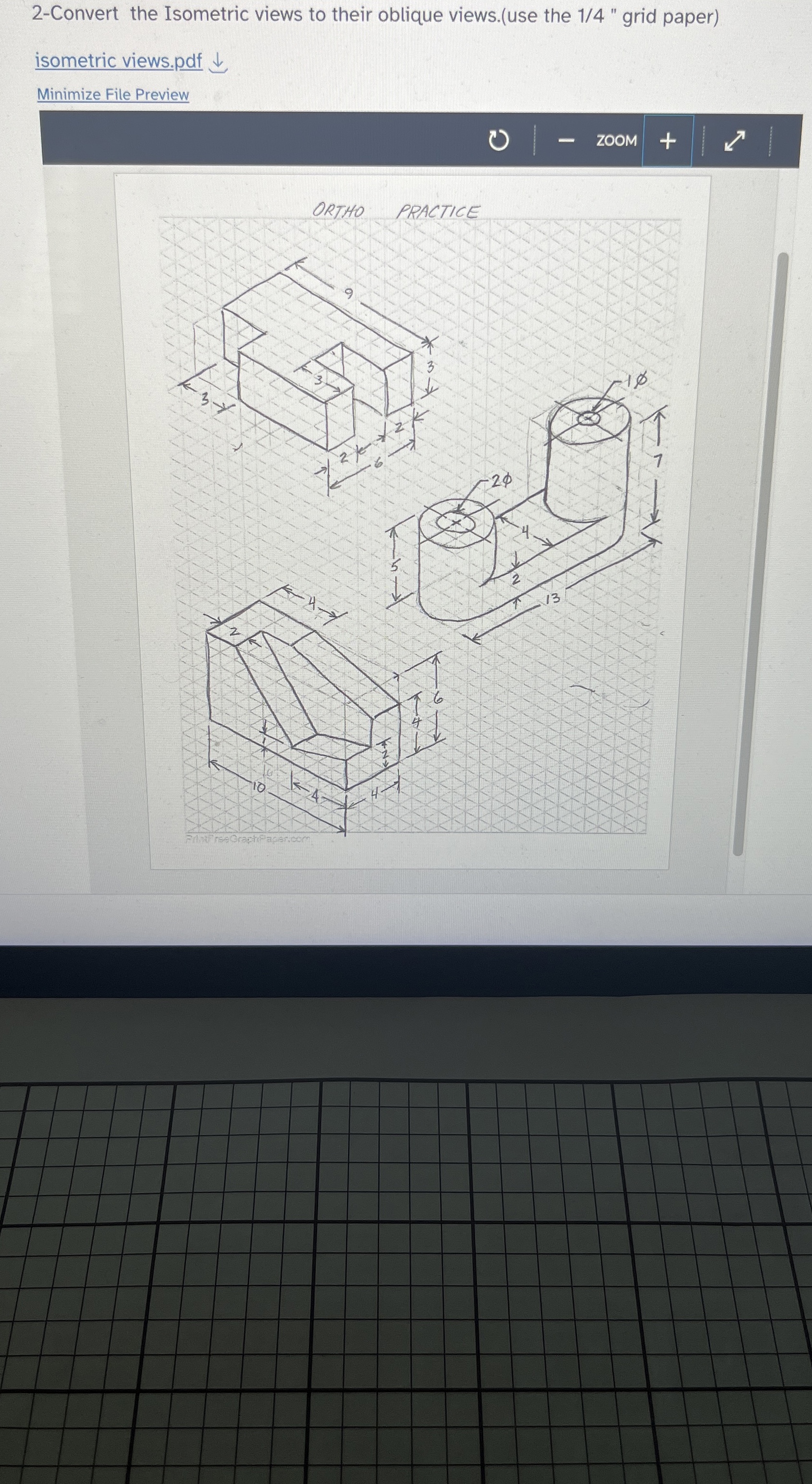 Solved 2-Convert the Isometric views to their oblique | Chegg.com