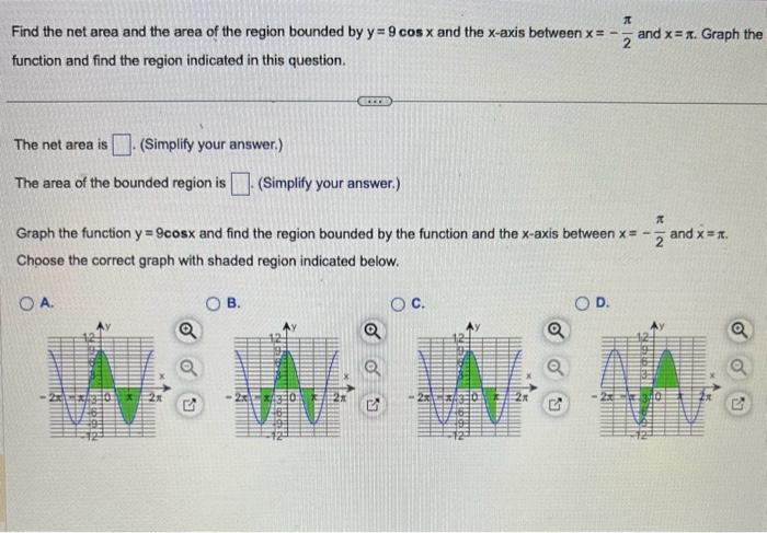 Solved Find the net area and the area of the region bounded | Chegg.com