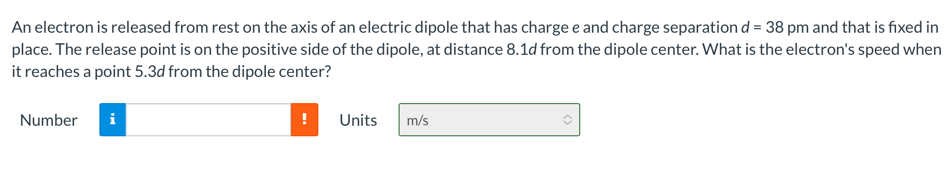 Solved An Electron Is Released From Rest On The Axis Of An