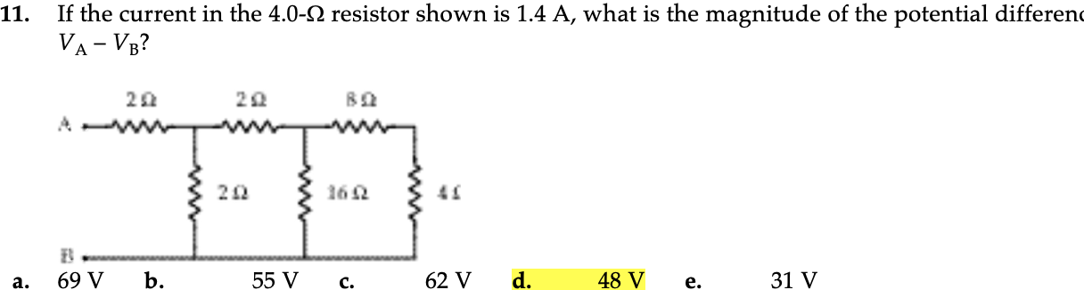 Solved by an EXPERT If ﻿the current in ﻿the 4.0-Ω ﻿resistor shown ...