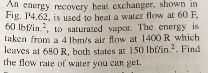 Solved An energy recovery heat exchanger, shown in Fig. | Chegg.com