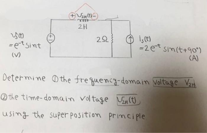 Solved Determine (1) the frequency-domain voltage V2H (2) | Chegg.com
