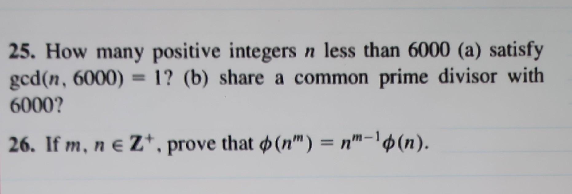 Solved 25. How many positive integers n less than 6000 (a) | Chegg.com
