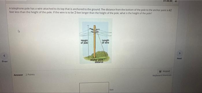 Solved 01:4440 A telephone pole has a wire attached to its | Chegg.com