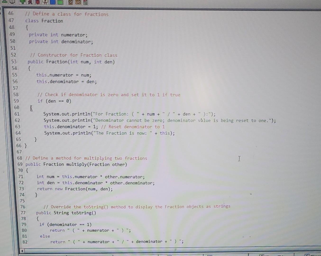 Solved Program requirements: Fraction class - The | Chegg.com