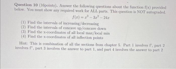 Solved Question 7 (10 points). Find the | Chegg.com