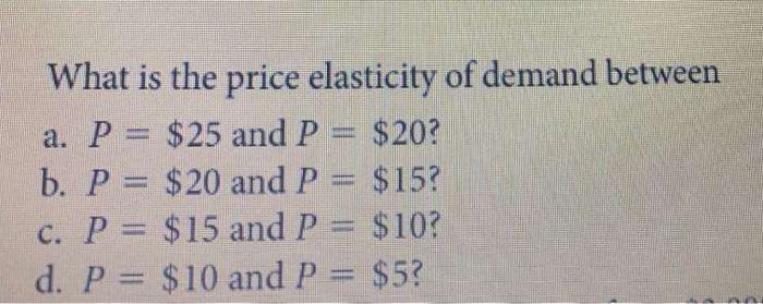 Solved 4. Consider the following demand schedule: Elasticity | Chegg.com