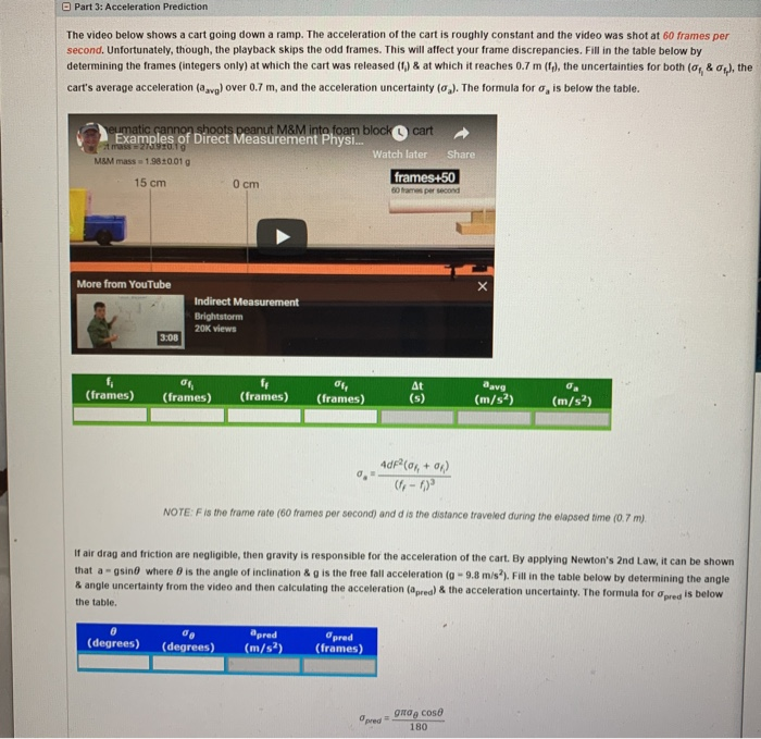 Part 3: Acceleration Prediction The video below shows | Chegg.com
