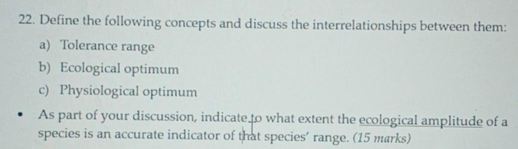 Solved 22. Define the following concepts and discuss the | Chegg.com