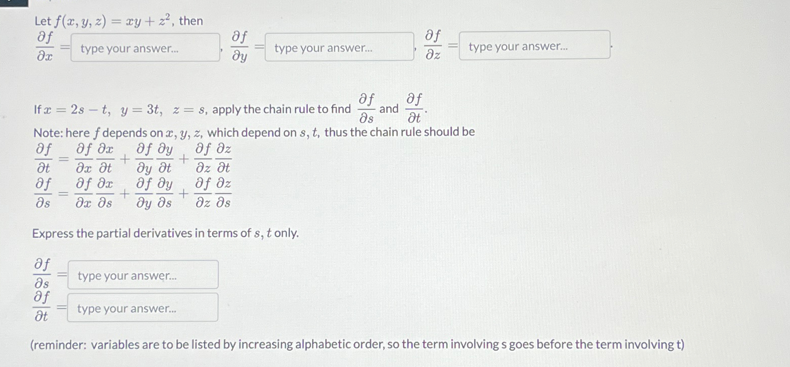 Solved Let f(x,y,z)=xy+z2, | Chegg.com