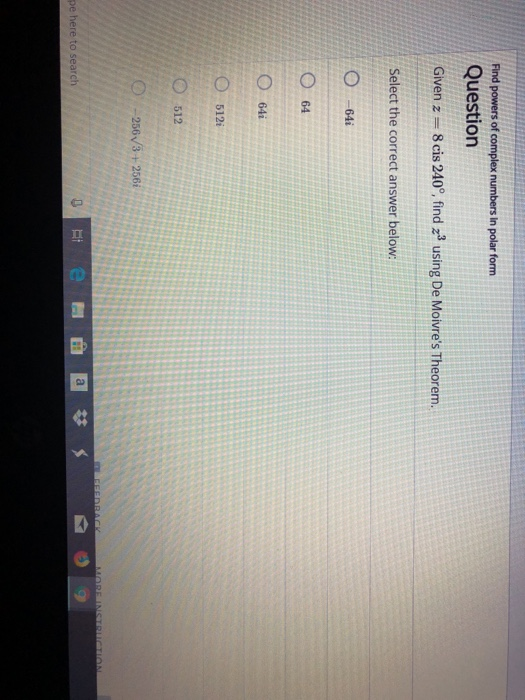 Solved Find powers of complex numbers In polar form Question | Chegg.com