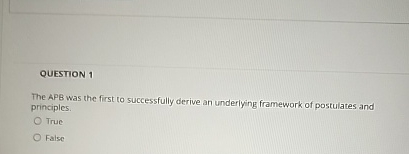 Solved QUESTION 1The APB was the first to successfully | Chegg.com