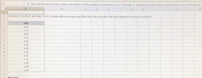 A1 Accessibility tab summary: Given information for | Chegg.com