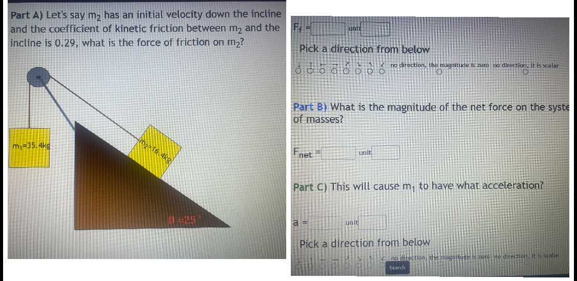 Solved Ff=unindPick a direction from below0+vec(a):0家óno | Chegg.com