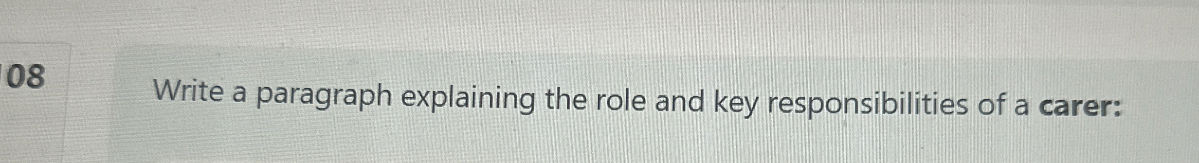 Solved 08Write a paragraph explaining the role and key | Chegg.com