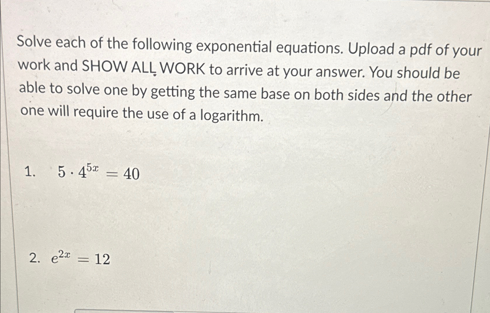 Solved Solve each of the following exponential equations. | Chegg.com