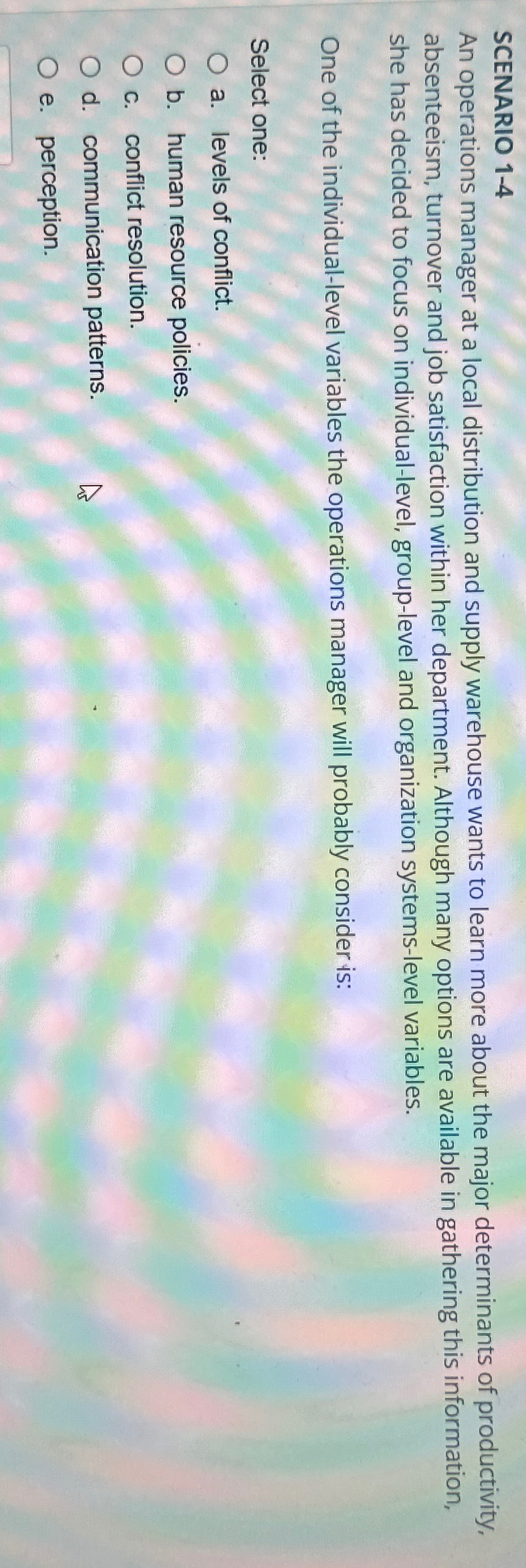 Solved SCENARIO 1-4An operations manager at a local | Chegg.com
