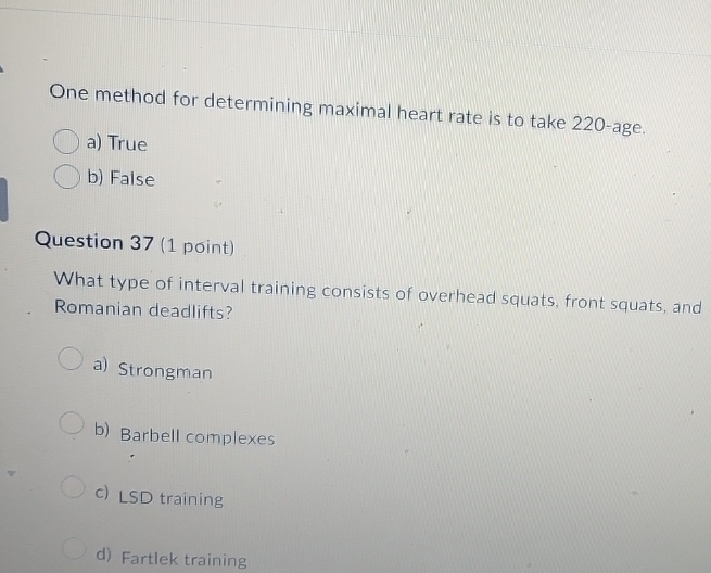 Solved One method for determining maximal heart rate is to | Chegg.com