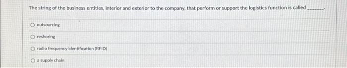 Solved The string of the business entities, interior and | Chegg.com