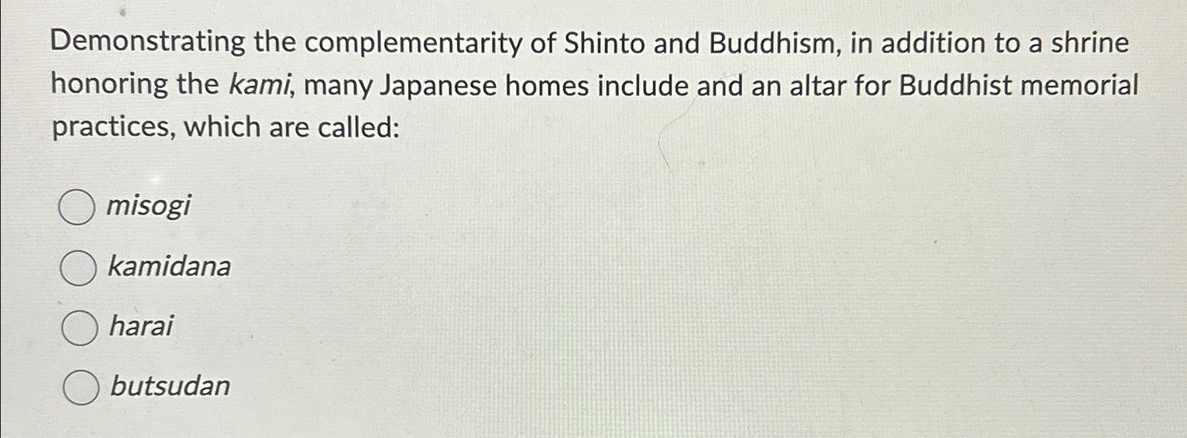 Solved Demonstrating the complementarity of Shinto and | Chegg.com