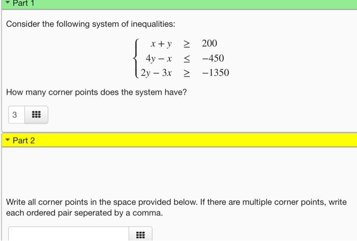Solved Consider the following system of inequalities: | Chegg.com