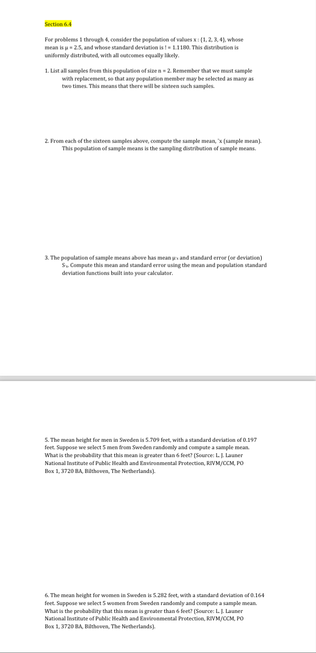 Solved For problems 1 ﻿through 4 , ﻿consider the population | Chegg.com