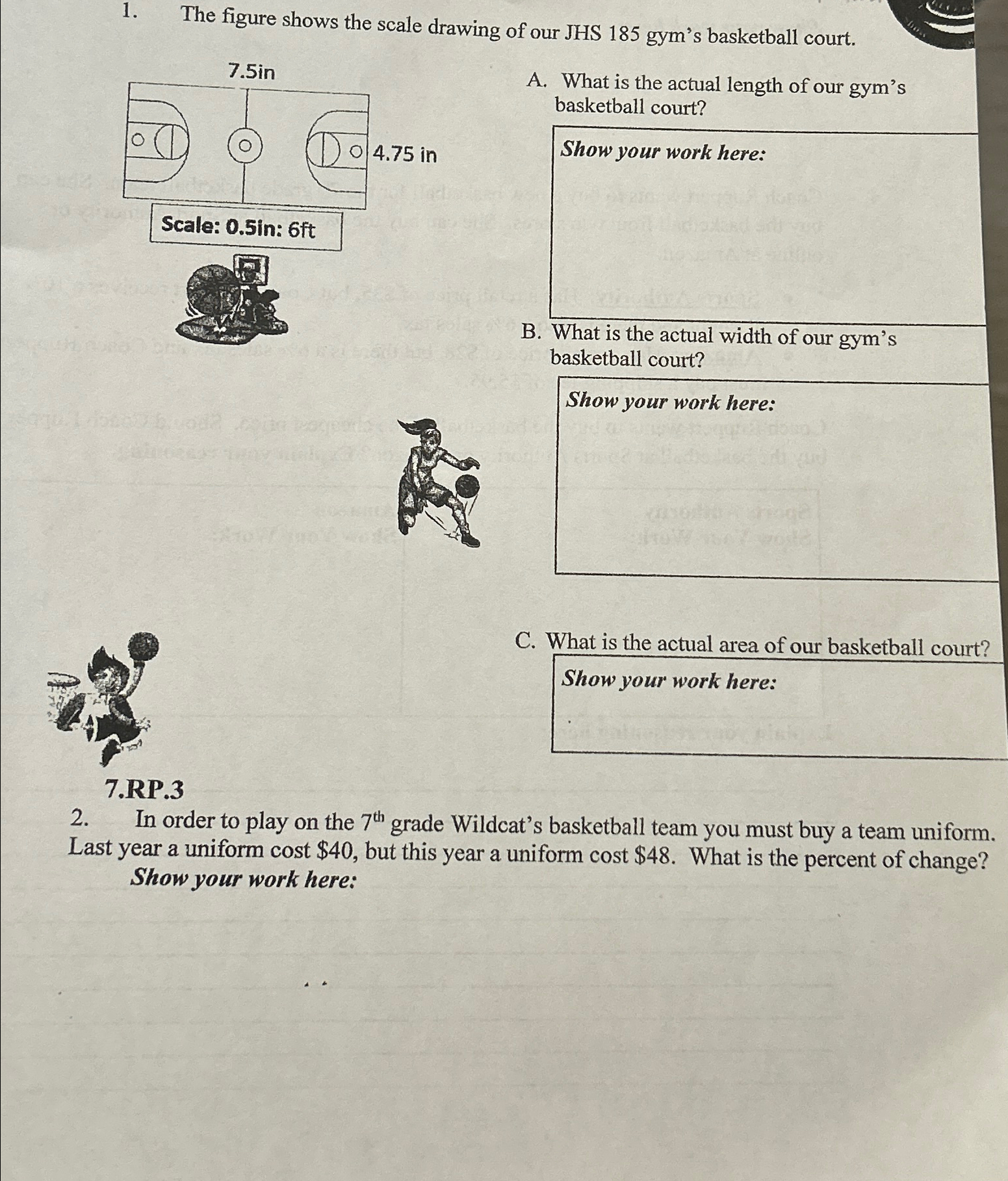 Solved The figure shows the scale drawing of our JHS 185 | Chegg.com