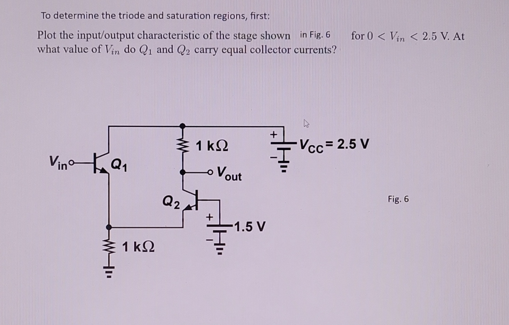 Solved To determine the triode and saturation regions, | Chegg.com
