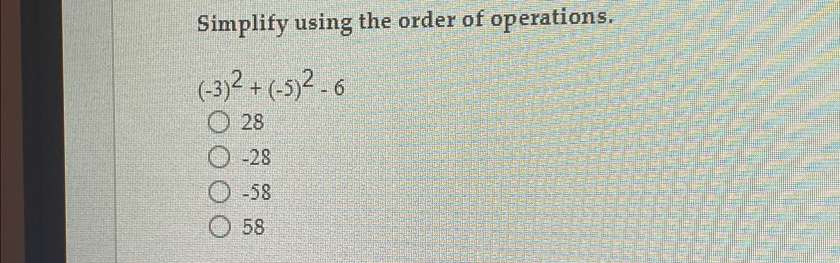 Solved Simplify using the order of | Chegg.com