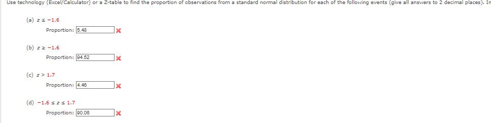 Solved Use technology (Exce(l)/(C)alculator) ﻿or a Z-table | Chegg.com