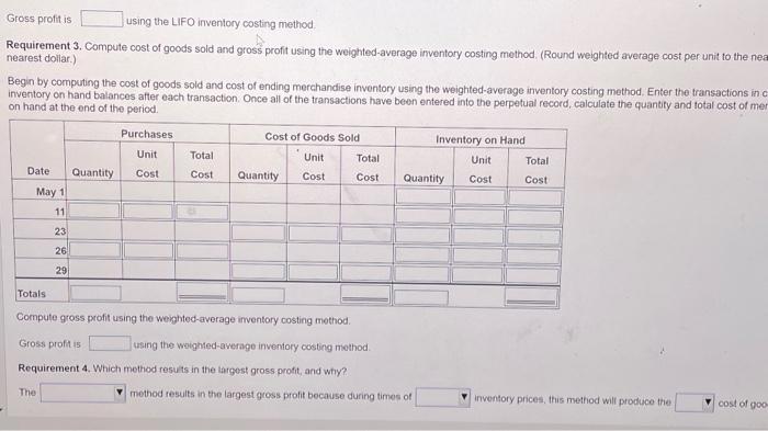 Solved More info 4 May 1 Beginning merchandise inventory May | Chegg.com
