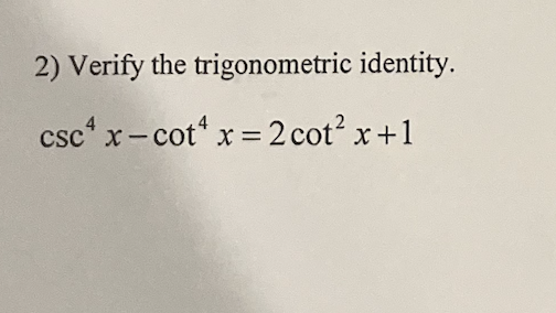 Solved Verify the trigonometric | Chegg.com