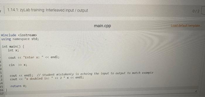 Solved 1 14 1 Zylab Training Interleaved Input Output