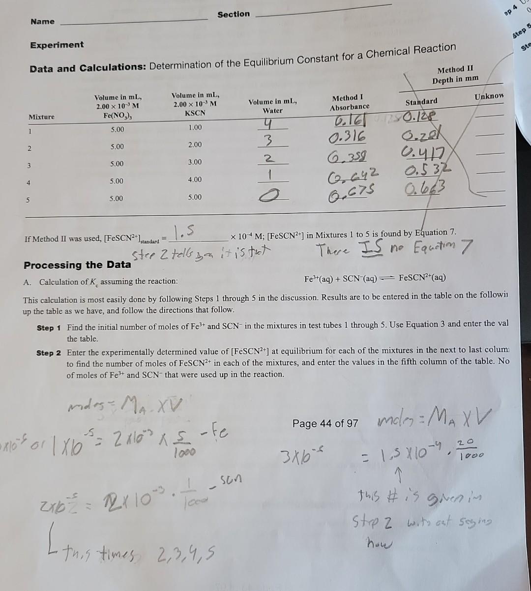 Step 2 Enter the experimentally determined value of | Chegg.com