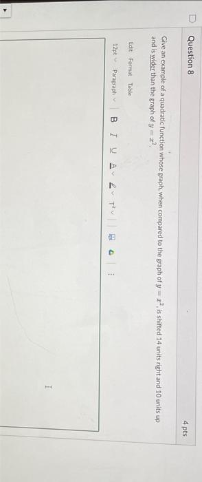 Solved Give an example of a quadratic function whose graph, | Chegg.com