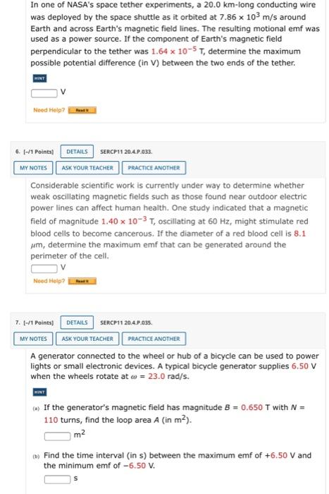 Solved In one of NASA's space tether experiments, a 20.0 | Chegg.com