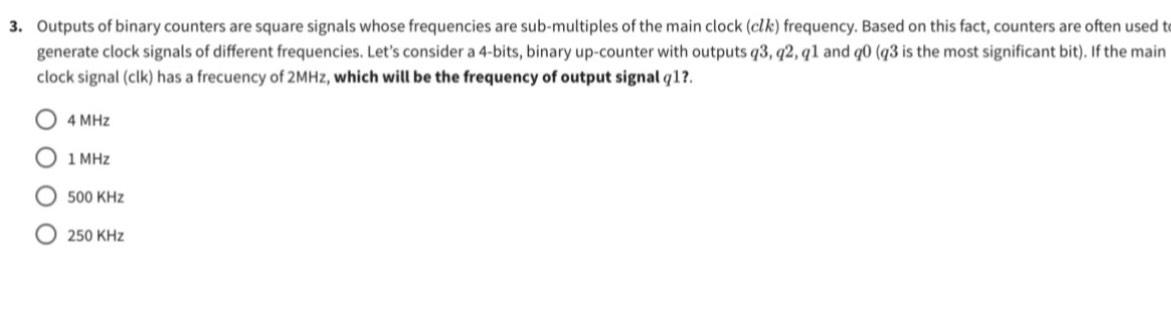 Solved Outputs of binary counters are square signals whose | Chegg.com